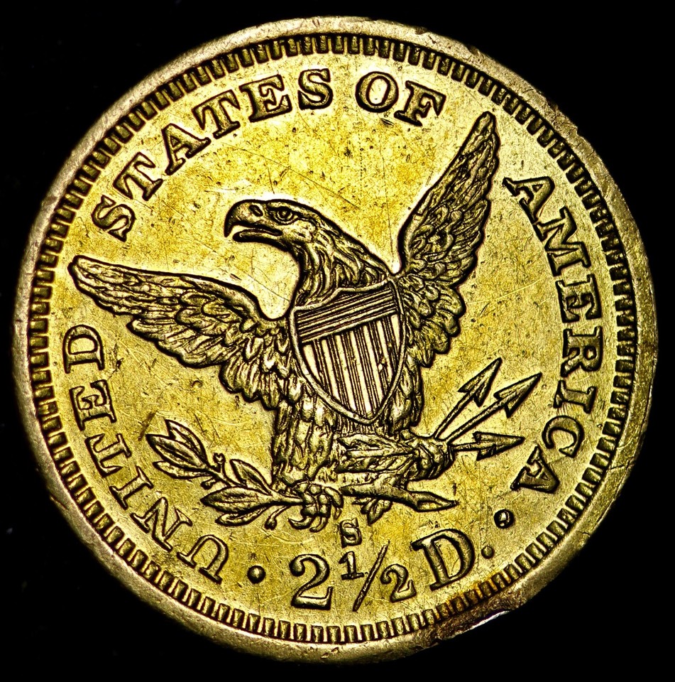 1878-S Gold $2.50 Dollar Quarter Eagle AU DETAILS FREE SHIPPING E395 ...