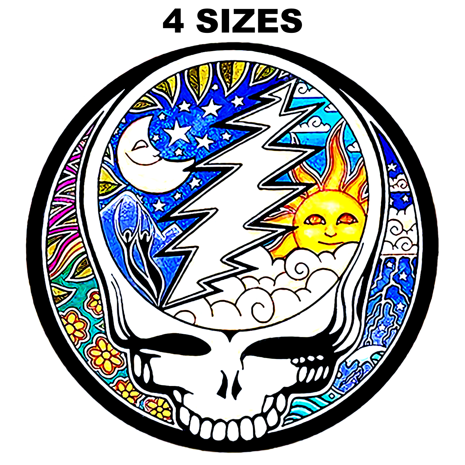 Grateful Dead Steal Your Face Stickers. Sunshine Decal 4 Sizes. Free ...