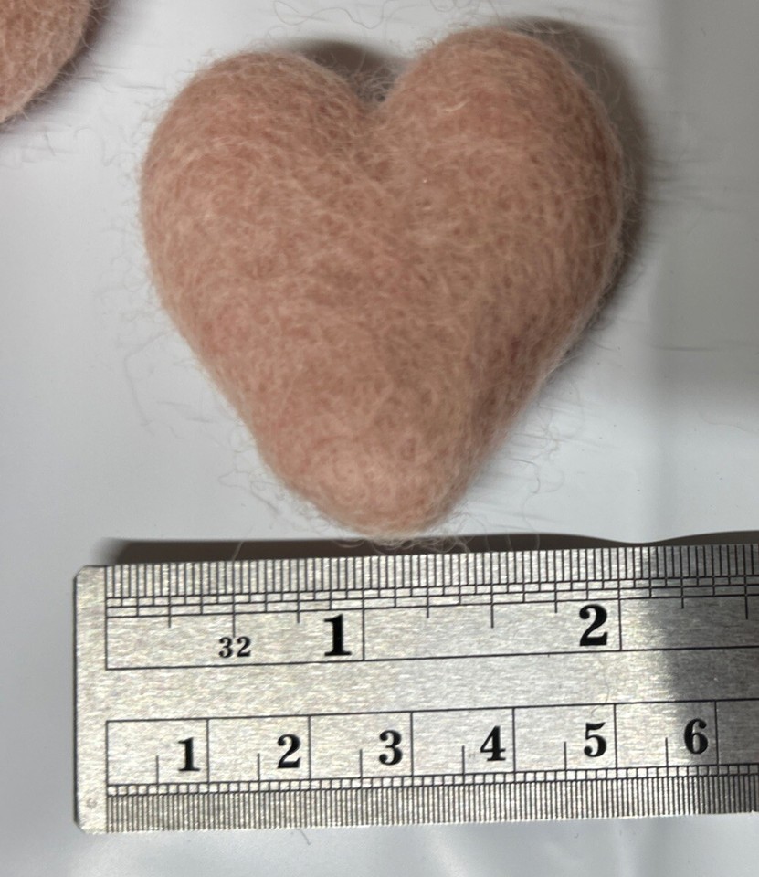 Valentines Wool Felt Hearts Lot Of Ten Assorted Sizes Light Pink And ...