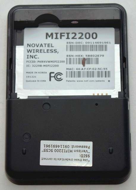 Verizon NovAtel MiFi 2200 Wireless Router 3g Mobile Hotspot for sale ...
