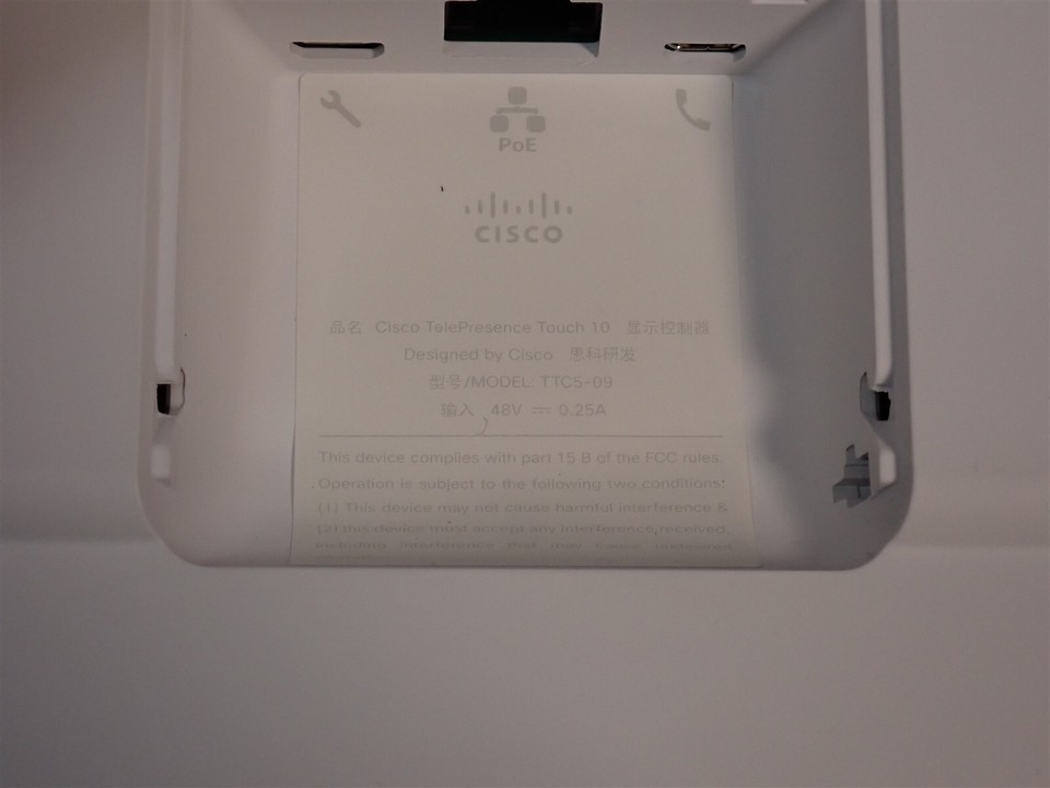 Cisco TelePresence Touch 10 TTC5-09 CTS-CTRL-DV10 V02 Control Panel ...