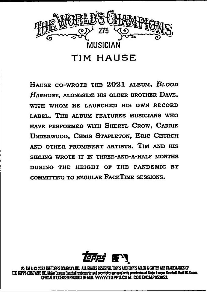 2022 Topps Allen & Ginter Tim Hause #275 | eBay