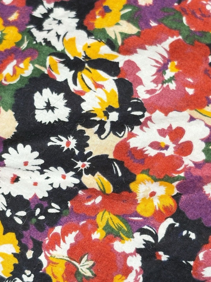 1980s SONIA RYKIEL Long Multicolor Floral Print Flare Skirt With ...