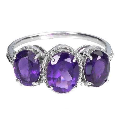 Black Friday 925 Sterling Silver Ring Oval Amethyst 8x6mm Jewelry Size ...