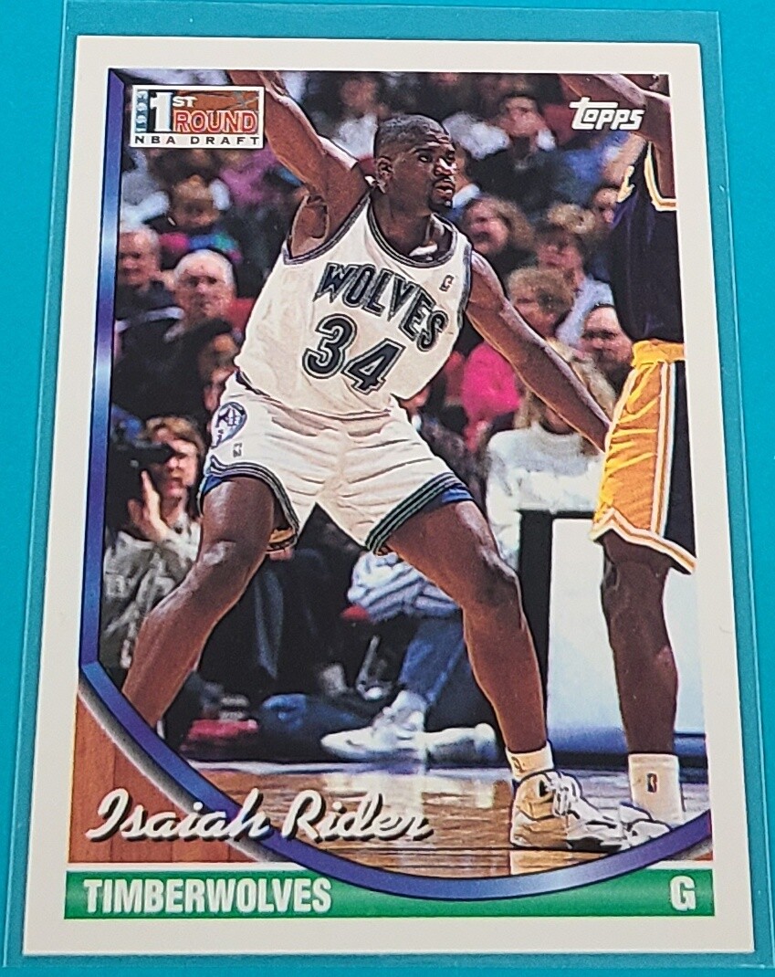 1993 Topps RC #322 Isaiah Rider Minnesota Timberwolves Basketball Card ...