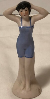 Bawdy bisque lady, Vintage bathing beauty figurine, Woman in swimsuit ...