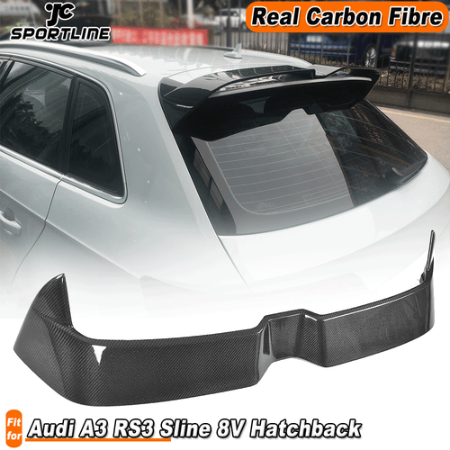 Carbon Fiber Rear Roof Wing Spoiler For Audi A3 RS3 Sline 8V Hatchback ...