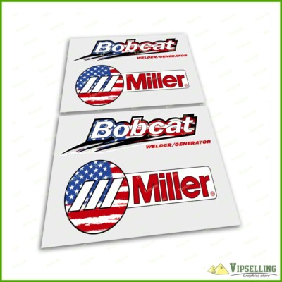 Patriotic USA Flag Miller Welder Generator Bobcat Laminated Decals ...