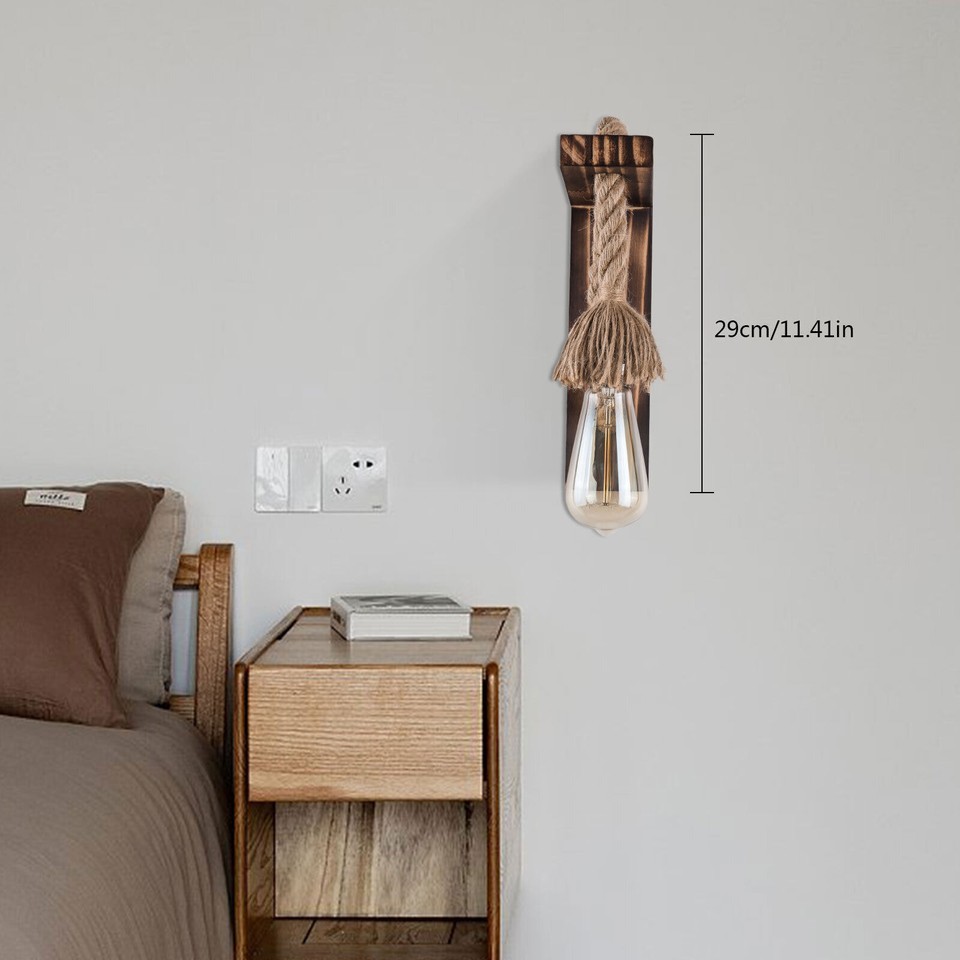 Industrial Classic Lamp Hemp Rope Wall Sconce Aisle Bar Wall Light ...