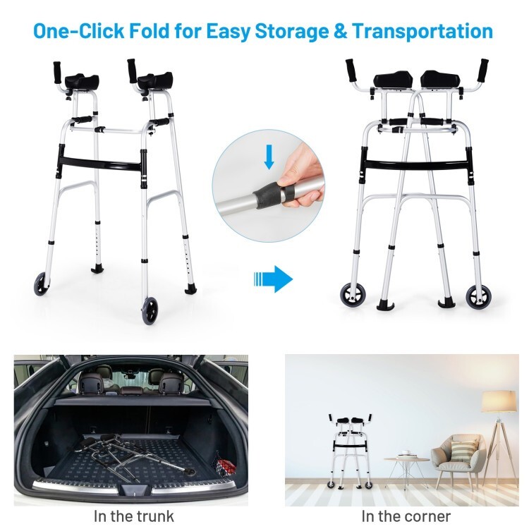 Foldable Lightweight Aluminum Rehabilitation Walker Senior Adult ...