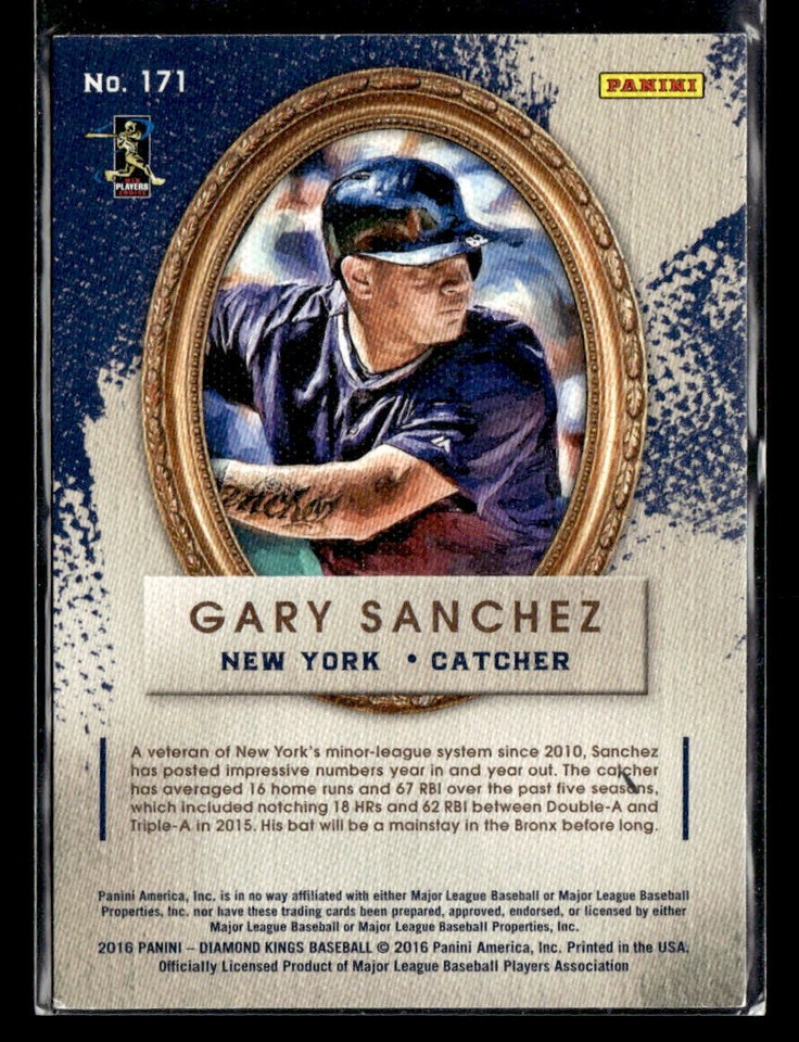 2016 Panini Diamond Kings #171 Gary Sanchez Rookie Card New York ...