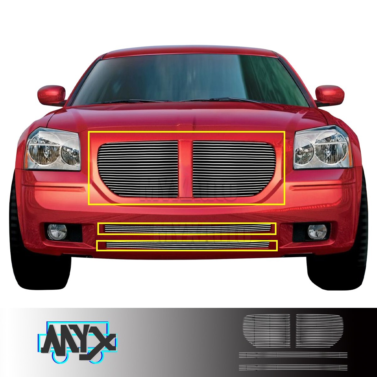 Fits 2005-2007 Dodge Magnum Billet Grille Chrome Front Upper Bumper ...