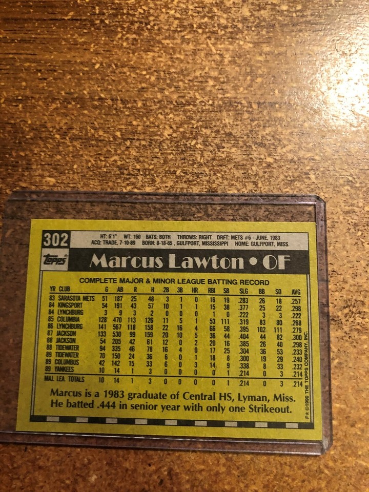 1990 Topps Baseball # 302 Marcus Lawton RC | eBay