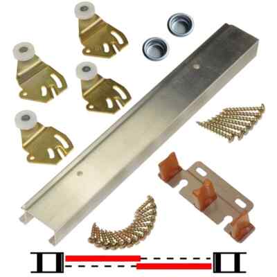 Johnson 2200482D 48" Bypass Fascia Door Hanging Hardware Kit for 24 ...