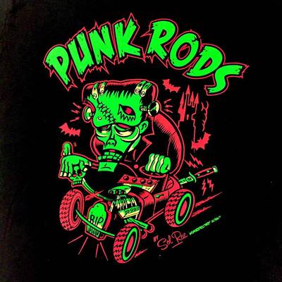 PUNK RODS - GUYS T-SHIRT - MONSTER HOT ROD ROCKABILLY PIN UP GOTH | eBay