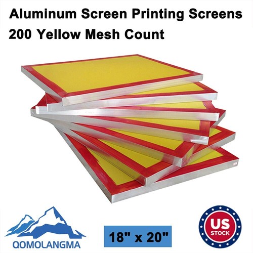 6Pcs 18" x 20" Aluminum Screen Printing Screens Frame With 200 Yellow ...