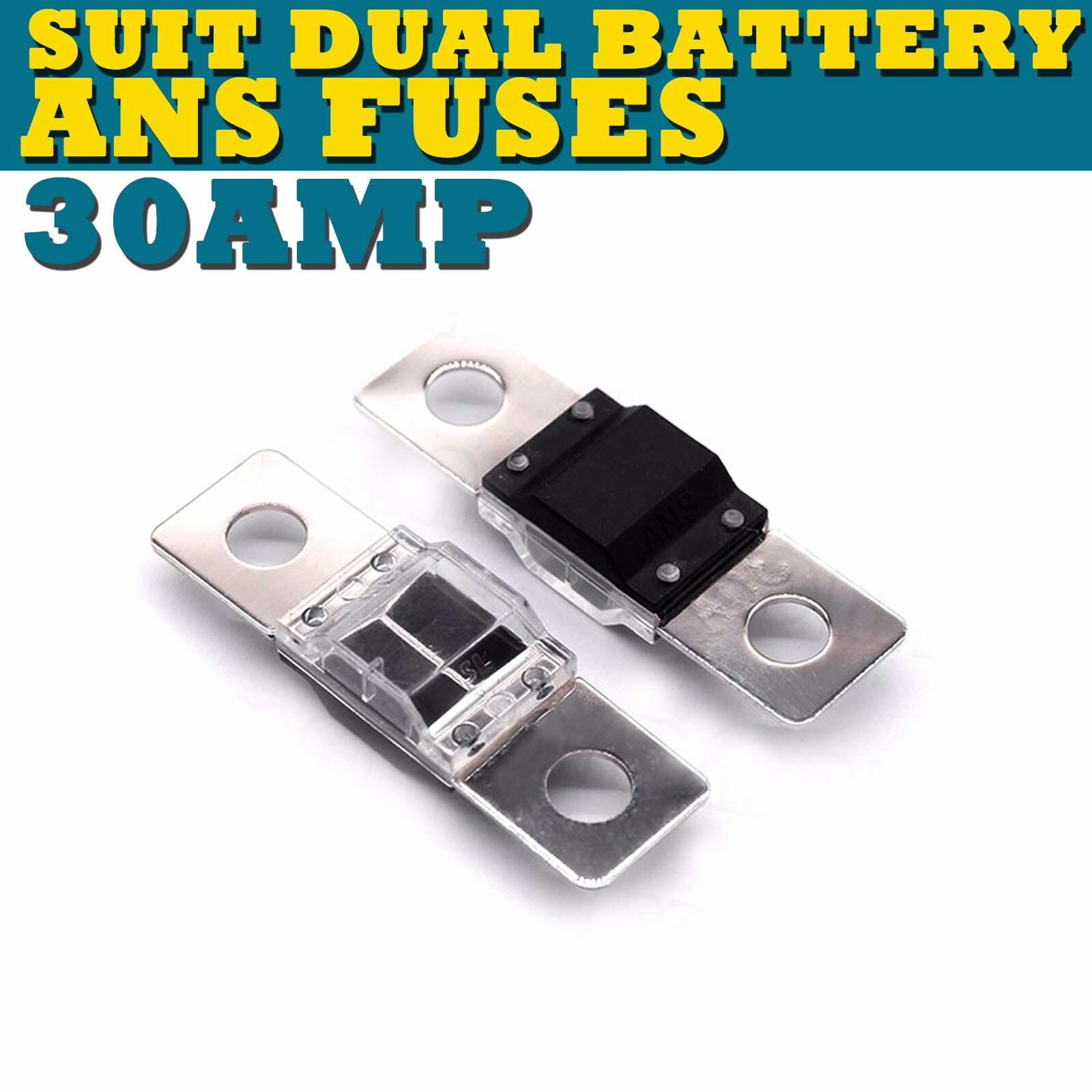 2PCS 30A MIDI ANS FUSES SUIT DUAL BATTERY OR SOLAR 30AMP BOLT DOWN ANS ...