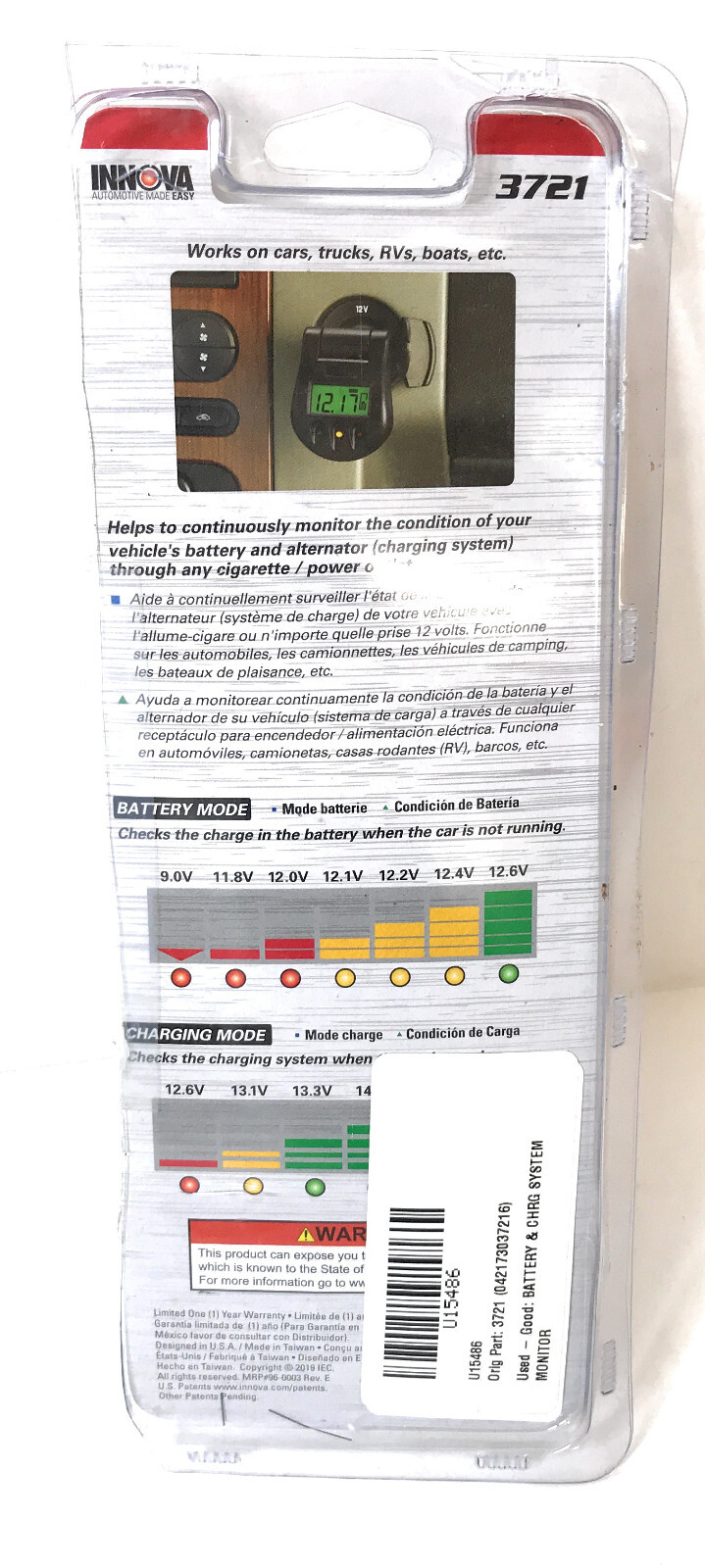 Equus Innova 3721 Battery and Charging System Monitor for sale online ...