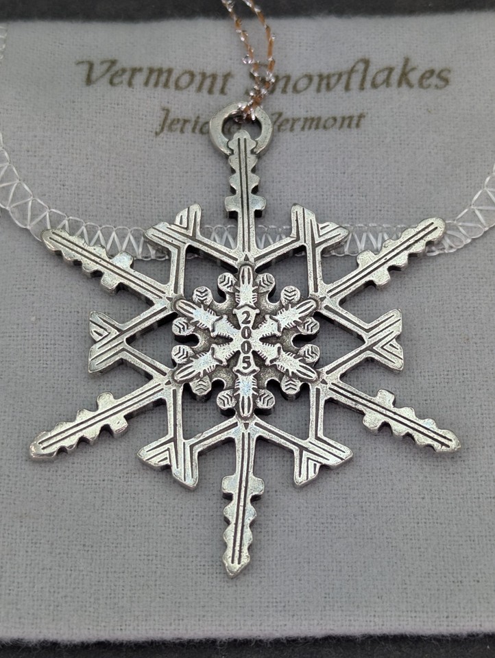 Danforth Snowflake Christmas Ornament Pewter Metal Jericho Vermont VT ...