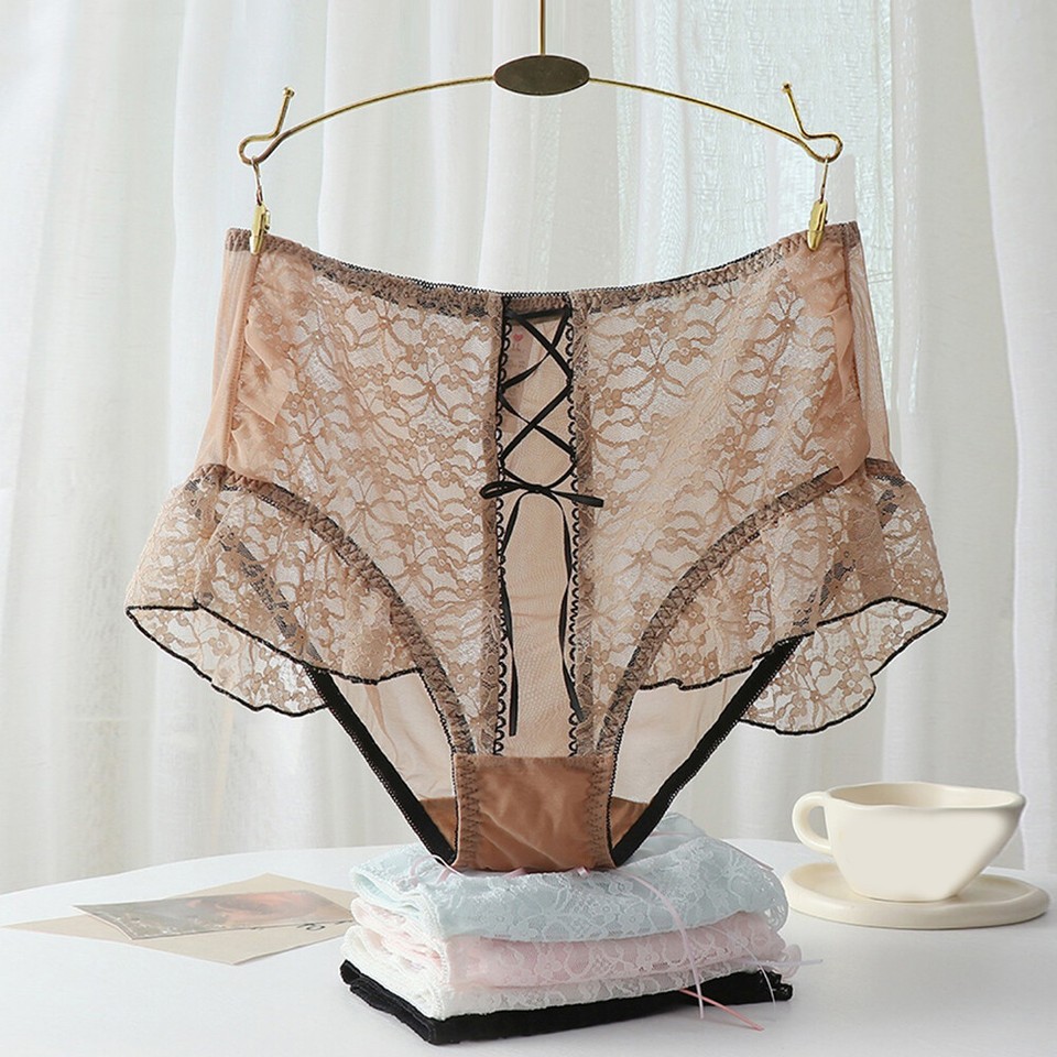 Women French Knickers Lace Ruffled Panties Ladies Briefs Underwear ...