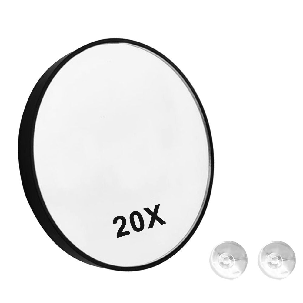 Acne pores Black Round Two Suction Cups Makeup Mirror 20X Magnifying ...