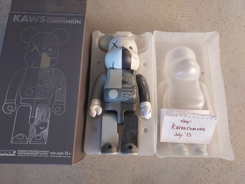 Kaws Bearbrick Original Fake Dissected medicom be@rbrick 400% Grey | eBay