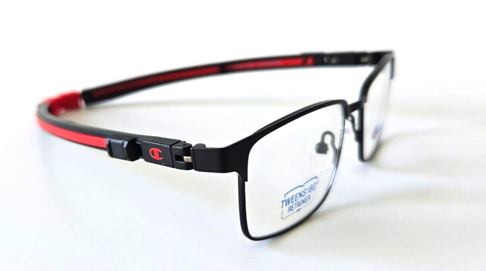 CHAMPION CATCH C01 BOY'S MATTE BLACK-RED FULL RIM EYEGLASSES FRAME 47 ...