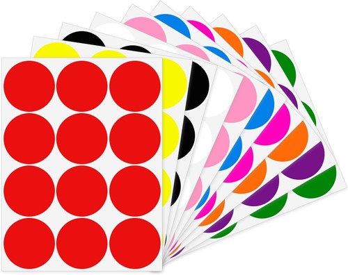 2 Inch Removable Stickers Large Colored Dot Big 2 Inch, Multicolored | eBay