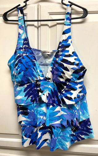 Avenue 18W Swim Suit Plus Size TOP tankini AVENUE NEW blues black ...