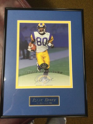 1997 Leaf 8x10 autograph Isaac Bruce Rams framed matted nameplate | eBay