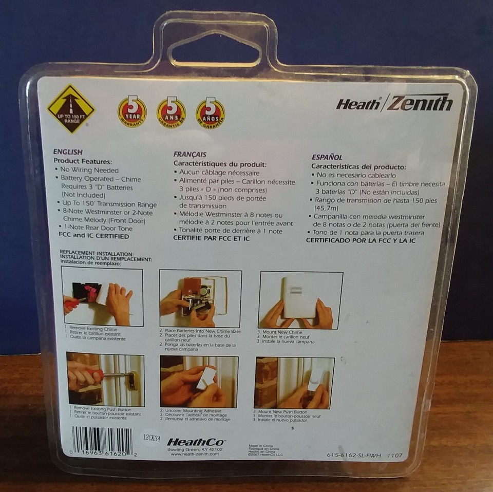 Heath / Zenith 2 Button Wireless Doorbell Chime Kit - SL-6162-D | eBay