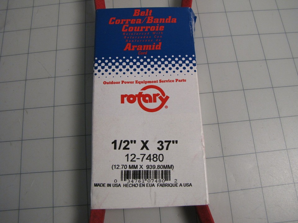 Rotary 12-7480 Lawn Mower Belt Aramid 1/2" x 37" NEW | eBay