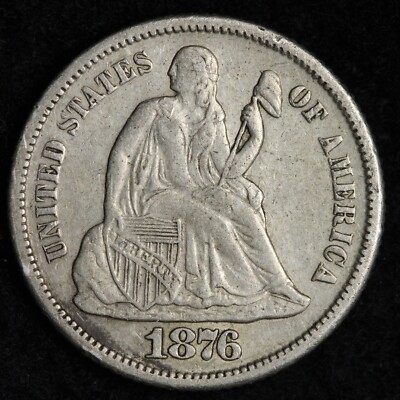 1876-S Seated Liberty Silver Dime CHOICE XF+/AU E127 WCM | eBay