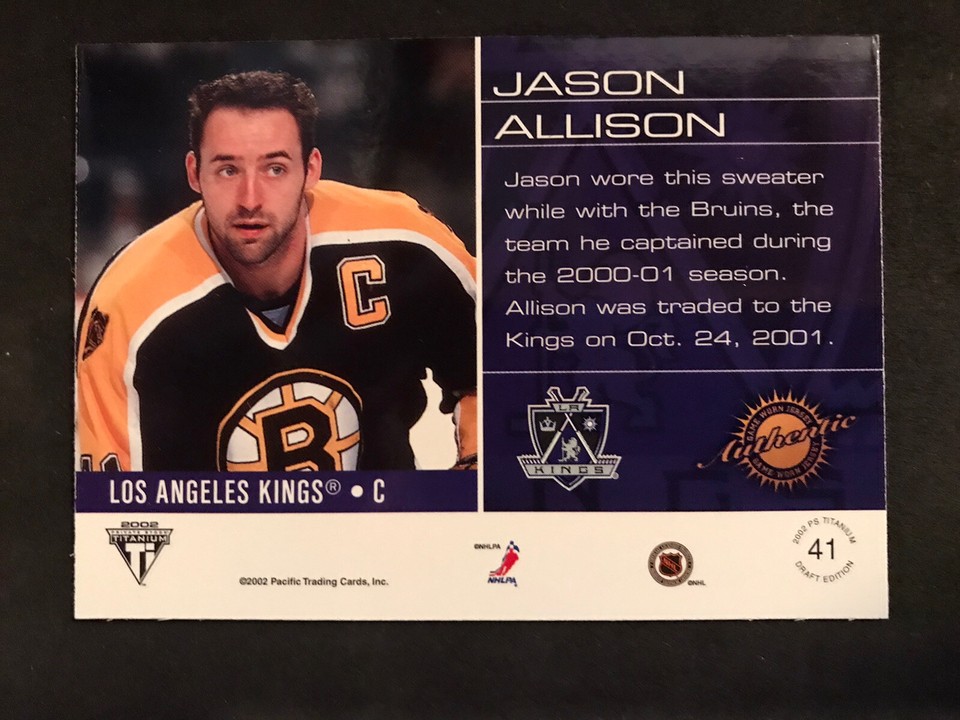 2001-02 Titanium Draft Day Edition LA Kings Hockey Card #41 Jason ...