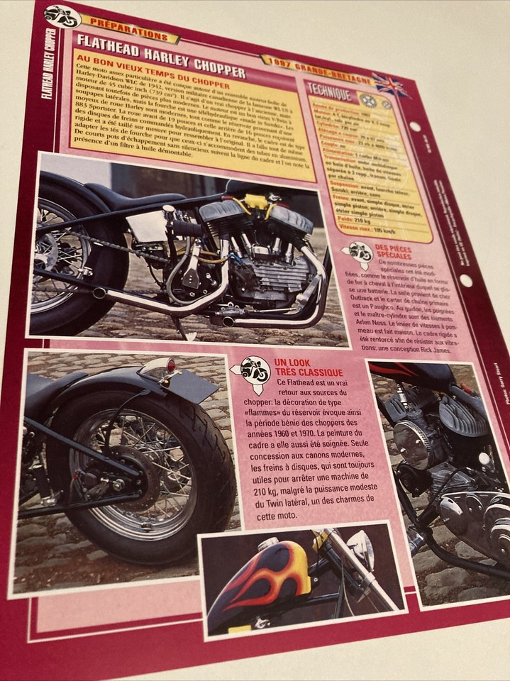 Harley Davidson 750 Flathead Chopper Card Motorcycle Passion Collection ...