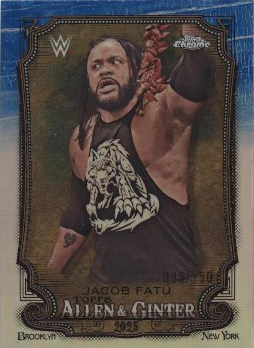2025 Topps Chrome WWE - Allen & Ginter Jacob Fatu #AG-JFT Blue ...