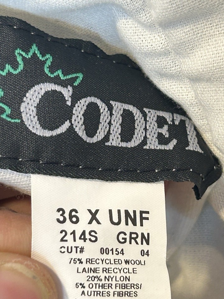 Codet Wool Hunting Pants Dark Green 36Wx32L Trousers Canadian Brand ...