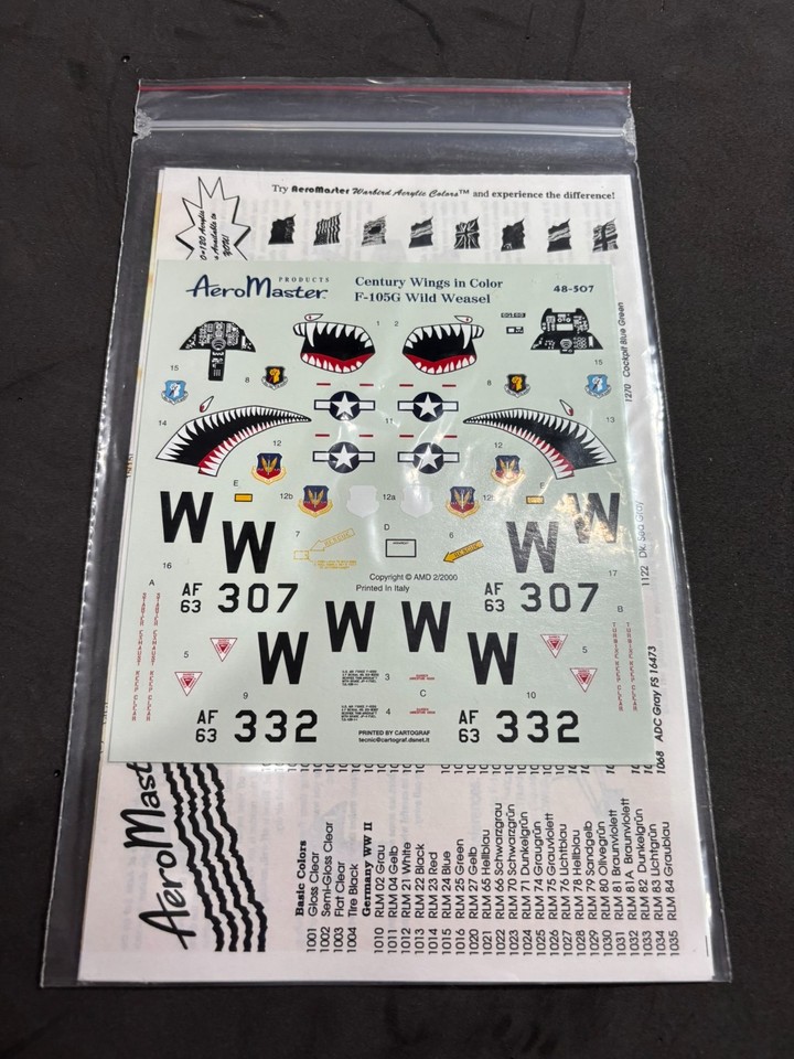 Aeromaster 1/48 F-105G Wild Weasel Century Wings Collection Decal Set ...