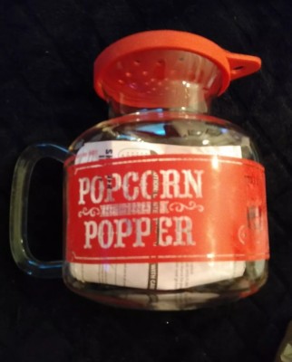 Sharper Image Microwave Popcorn Popper Clear Red Glass 2.25qt Jar ...