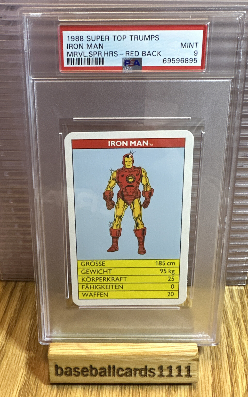 1988 Super Top Trumps Marvel Super Heroes Ironman PSA 9 Pop 1 4E | eBay