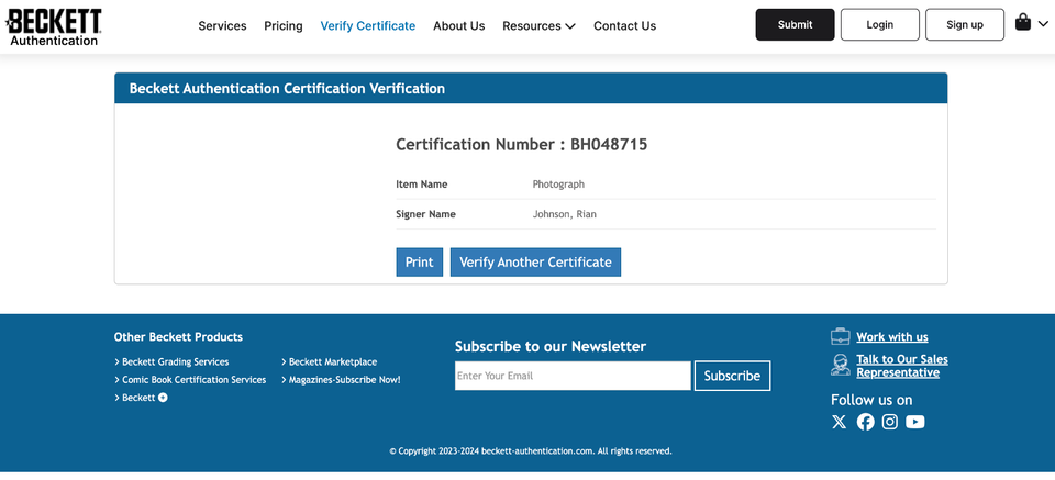 RIAN JOHNSON 11x14 autograph Beckett certificate signed photo STAR WARS ...