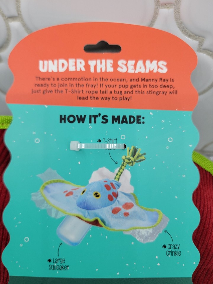 Bark - Under The Seams ‘Manny Ray’ Dog Toy - For All Sizes - Brand New ...