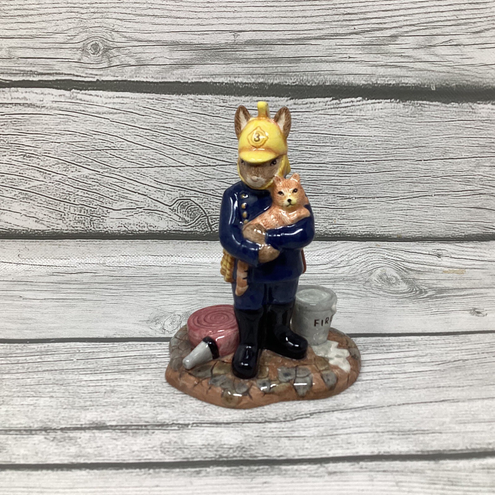 Royal Doulton Hand Made Decorated DB 376 Fireman Rabbit Bunny Figurine ...