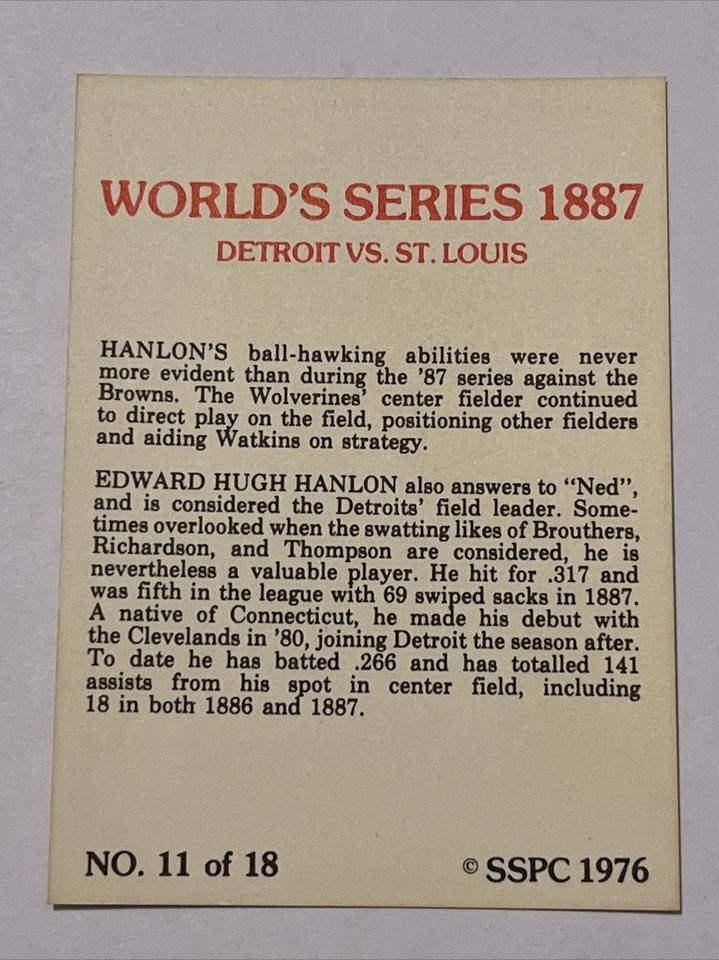 1976 SSPC 1887 world series #11 ned hanlon | eBay
