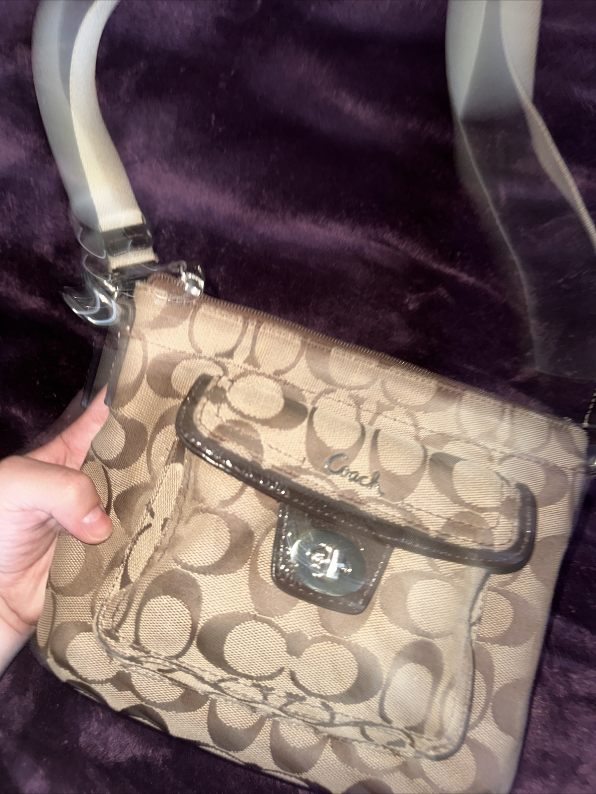 Coach+Rowan+Women%27s+Crossbody+File+Bag+-+Khaki%2FOlive+Green for sale ...