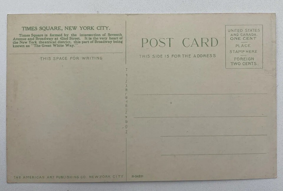 Postcard NY Times Square New York City Postcard Unused | eBay