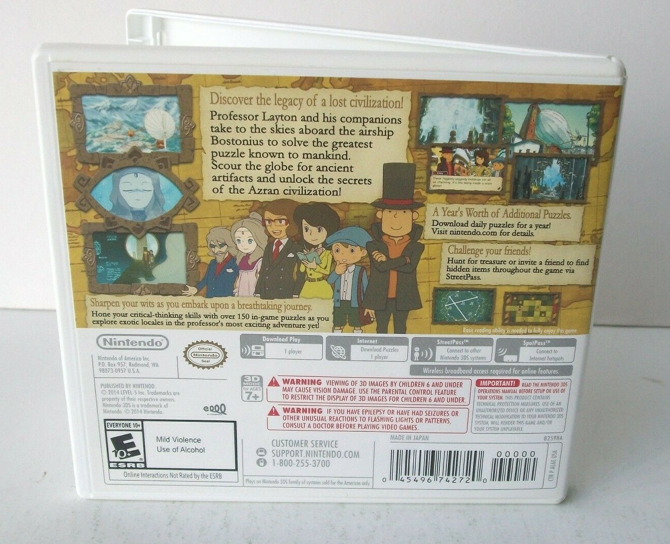 Professor Layton Azran Legacy Case Only NO GAME Nintendo 3DS ...