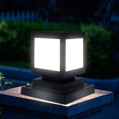 Garden Patio Walkway Light Post Lamp Rectangle Lamp 0~5㎡ Irradiation ...