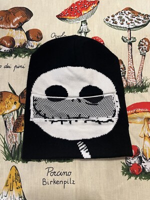 Jack Skellington roll down beanie w/ Mesh Mask Punk Emo Disney Tim ...