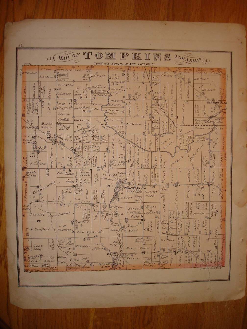 TOMPKINS CONCORD NORVELL TOWNSHIP MICHIGAN ANTIQUE MAP | eBay